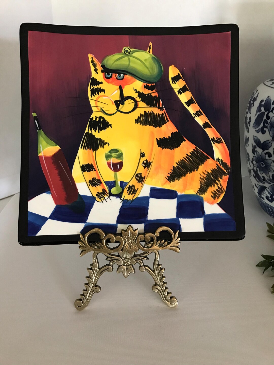 Vintage Naylor Artist Cat Wall Plate, Vintage Mary Naylor Colorful ...
