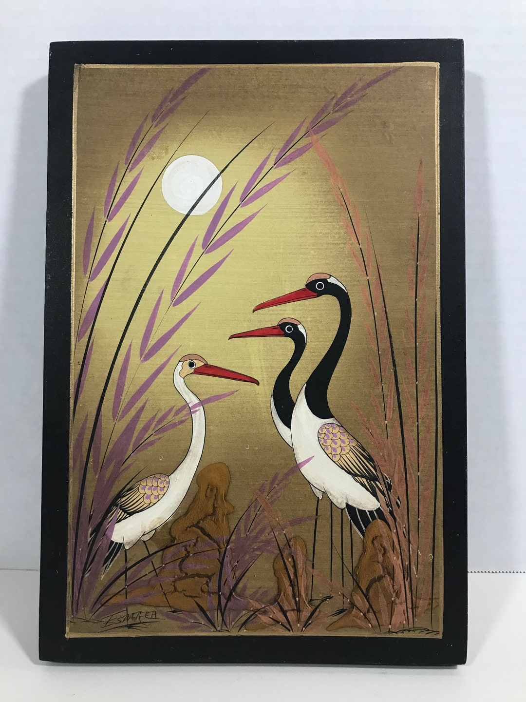 Vintage Original Bird Painting, Vtg Tinga Tinga Style Signed Original ...