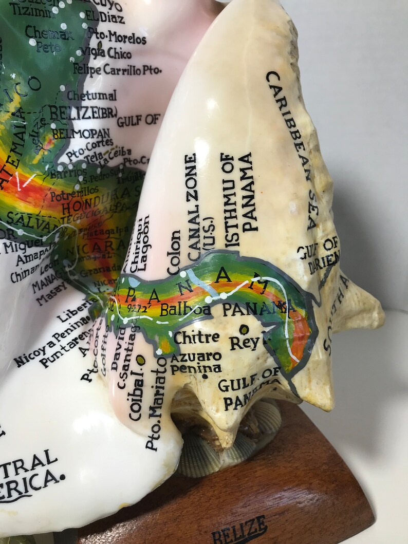 Vintage Large Tourist Conch Shell Statue, Vintage Belize Retro 70s ...