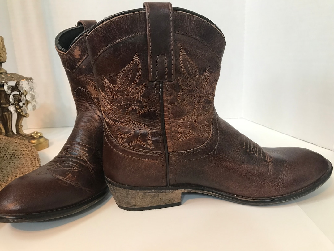 Vintage Dingo Leather Boots Size 7, Dingo Brown Distressed Western ...