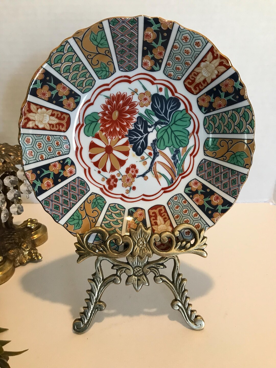 Vintage Japanese Arita Imari Fan Pattern 7.5" Porcelain Bowl, Vintage ...