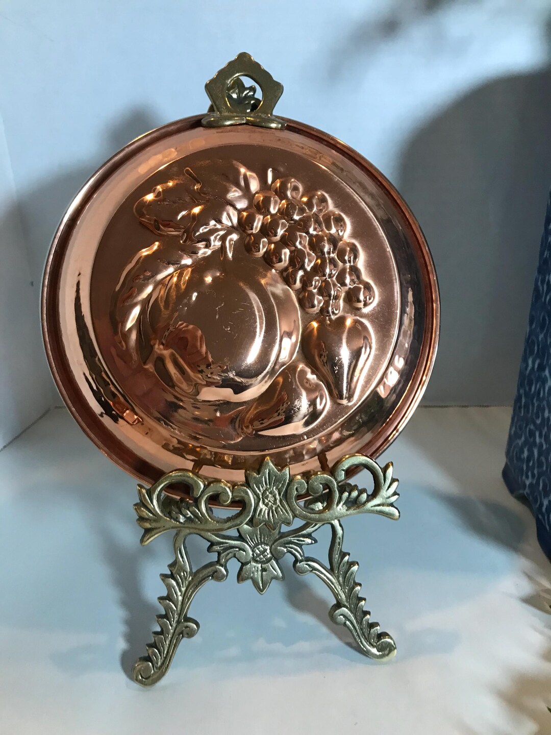 Vintage Small Copper and Brass Small Decorative Pan, Vintage Brass ...