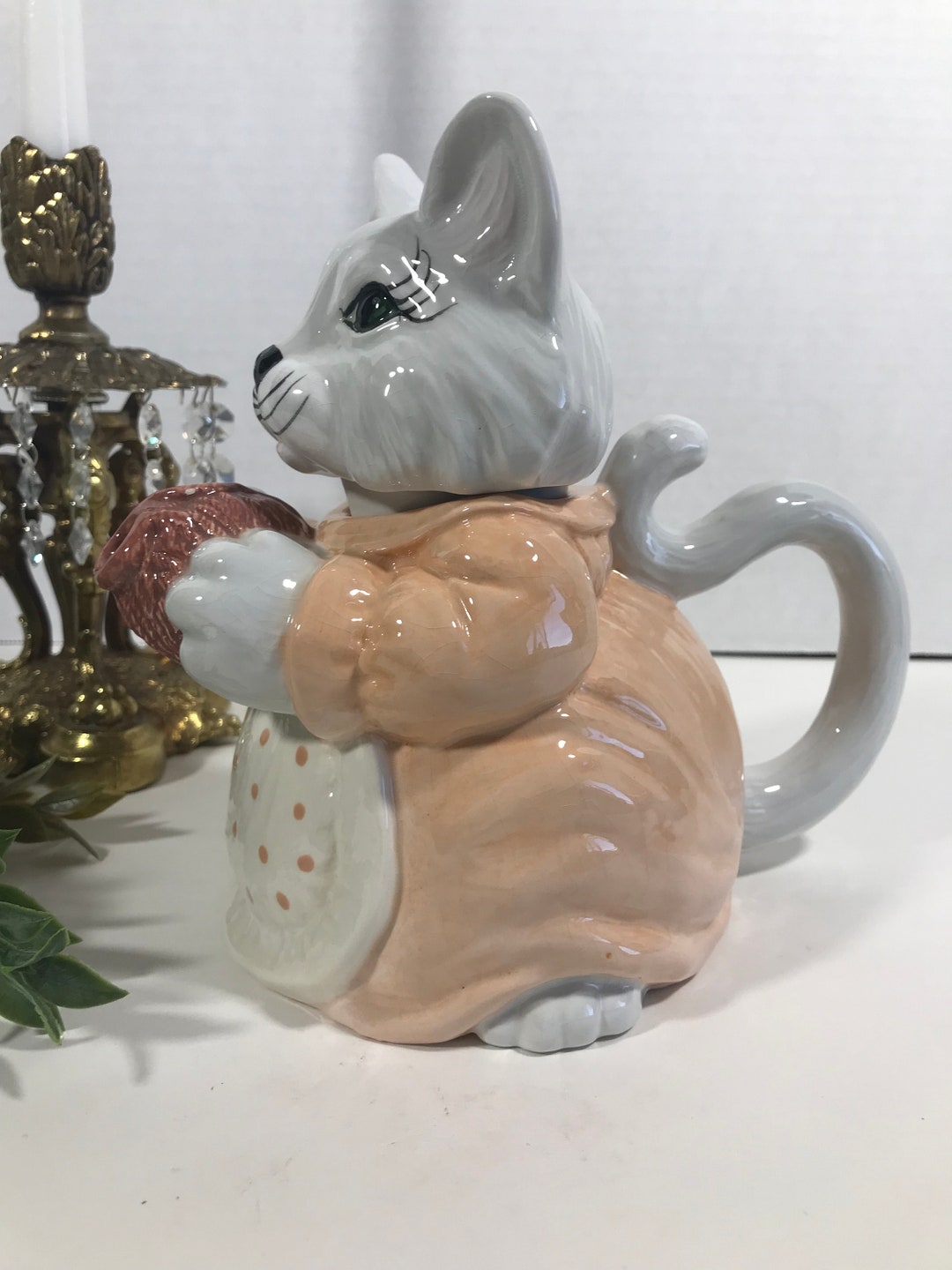 Vintage Ceramic Figural Teapot, Vintage Ceramic Kitty Teapot, Vintage ...