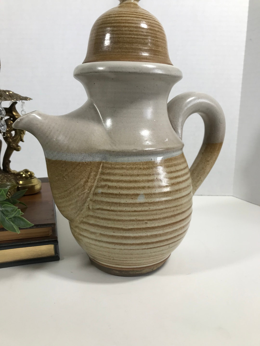 Stoneware Pottery Pitcher, Overland Stoneware Pitcher, Neutral Ceramic ...