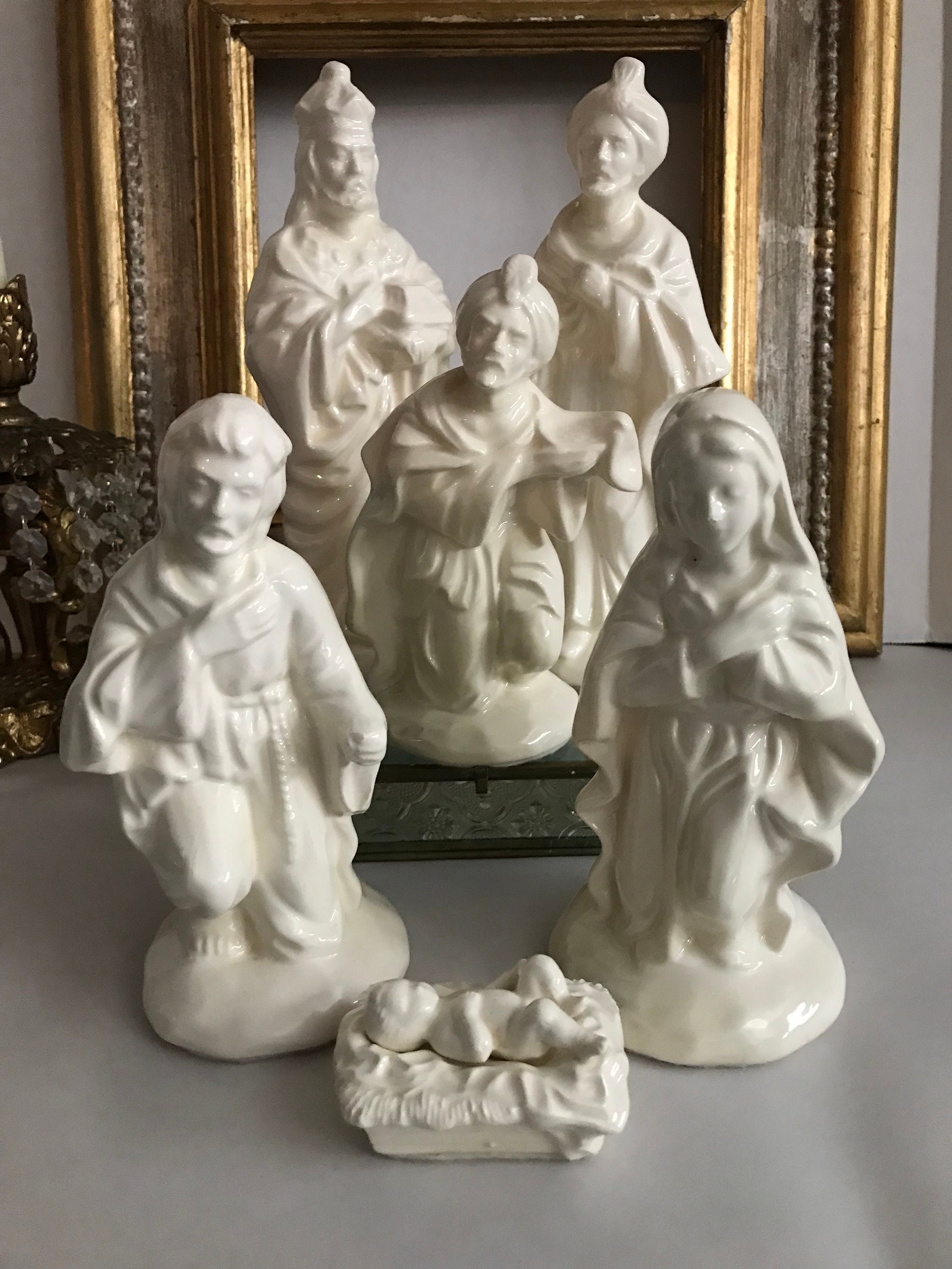Vintage Ceramic Nativity Christmas Set, Ceramic Christmas Nativity ...