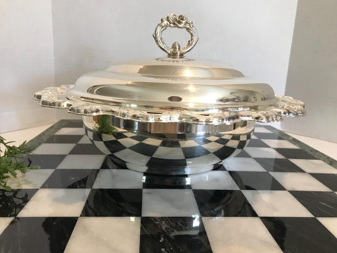 Vintage Elegant Silverplate Serving Dish, Silver Plated Vintage Large ...