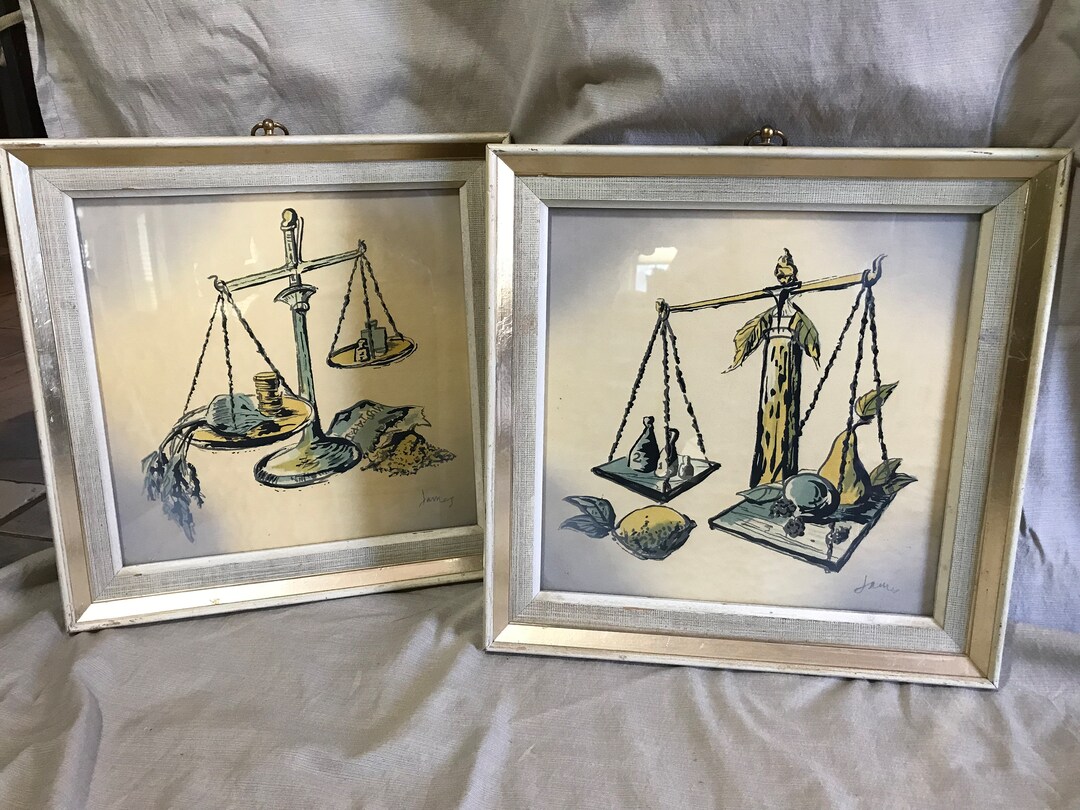 Vintage 1950s Mid Century Mod Style Prints, Vintage Illinois Molding ...