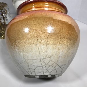 Lance Timco Raku Pottery Vase, Signed, Raku Crackle Pottery Planter ...