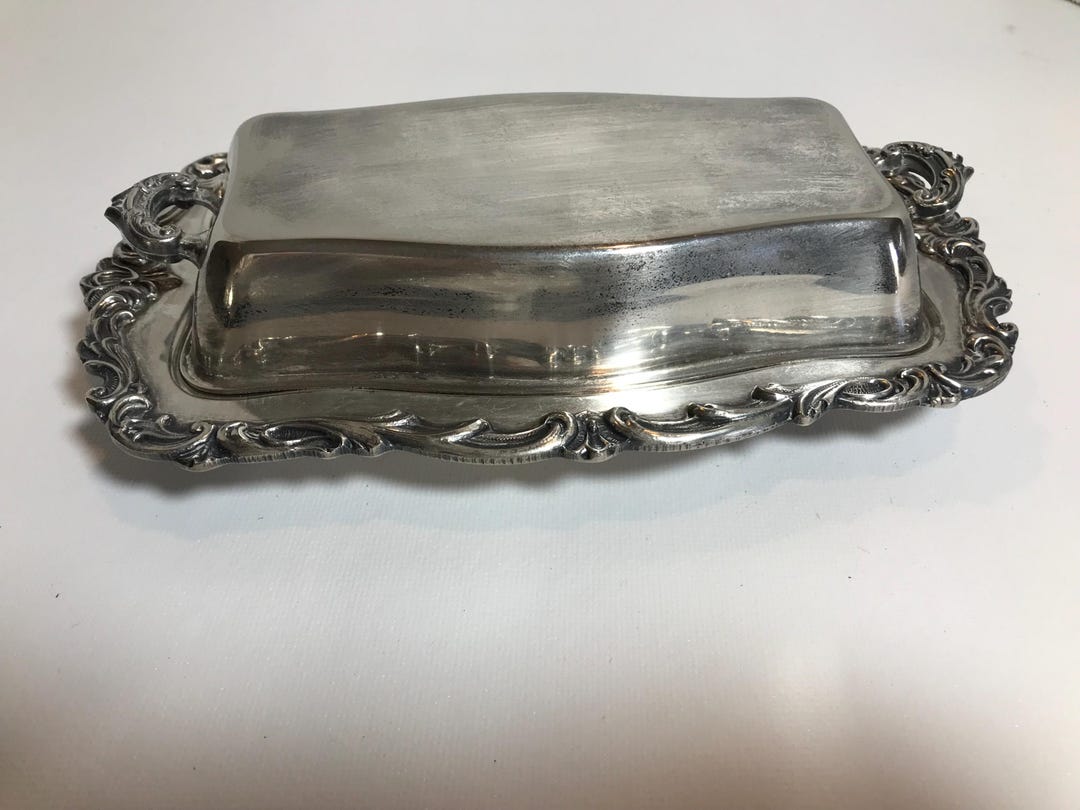 Vintage English Hallmarked Silver Butter Serving Dish, Vtg Silverplate ...