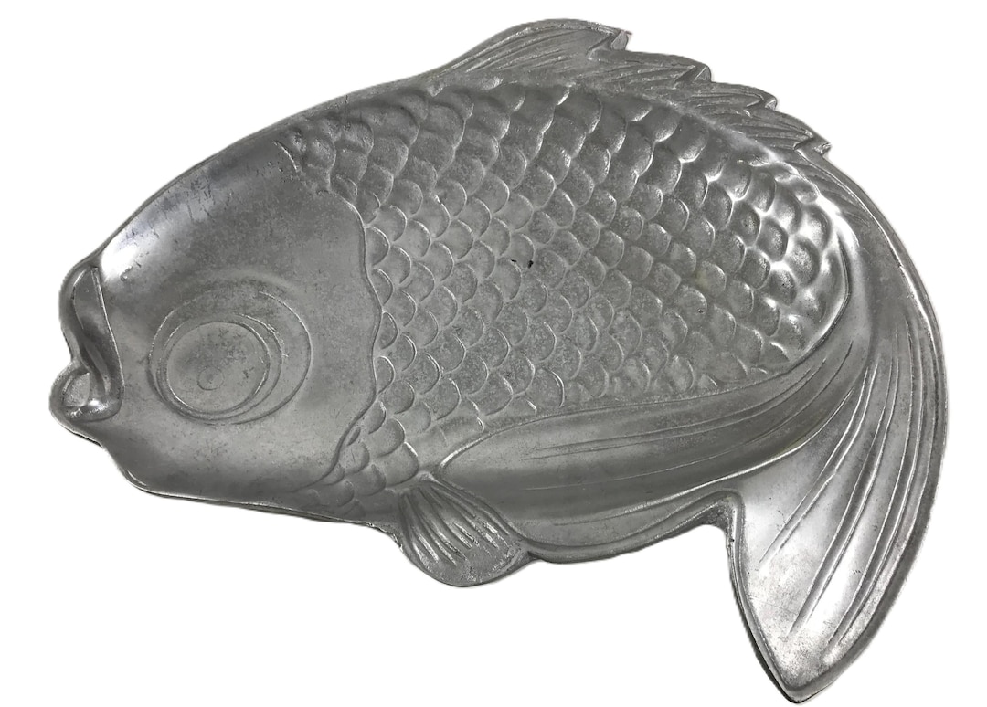 Vintage Pewter Fish Platter, Pewter Serving Platter, Decorative Pewter ...