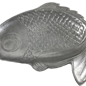 Vintage Pewter Fish Platter, Pewter Serving Platter, Decorative Pewter ...