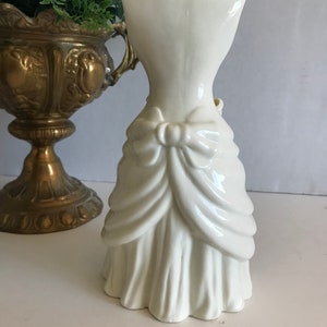 Vintage Ceramic White Dress Vase, White Vase in Shape of Dress With ...