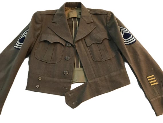 Vintage WWII U.S. Army Ike Jacket, 1940s Wool Short M… - Gem
