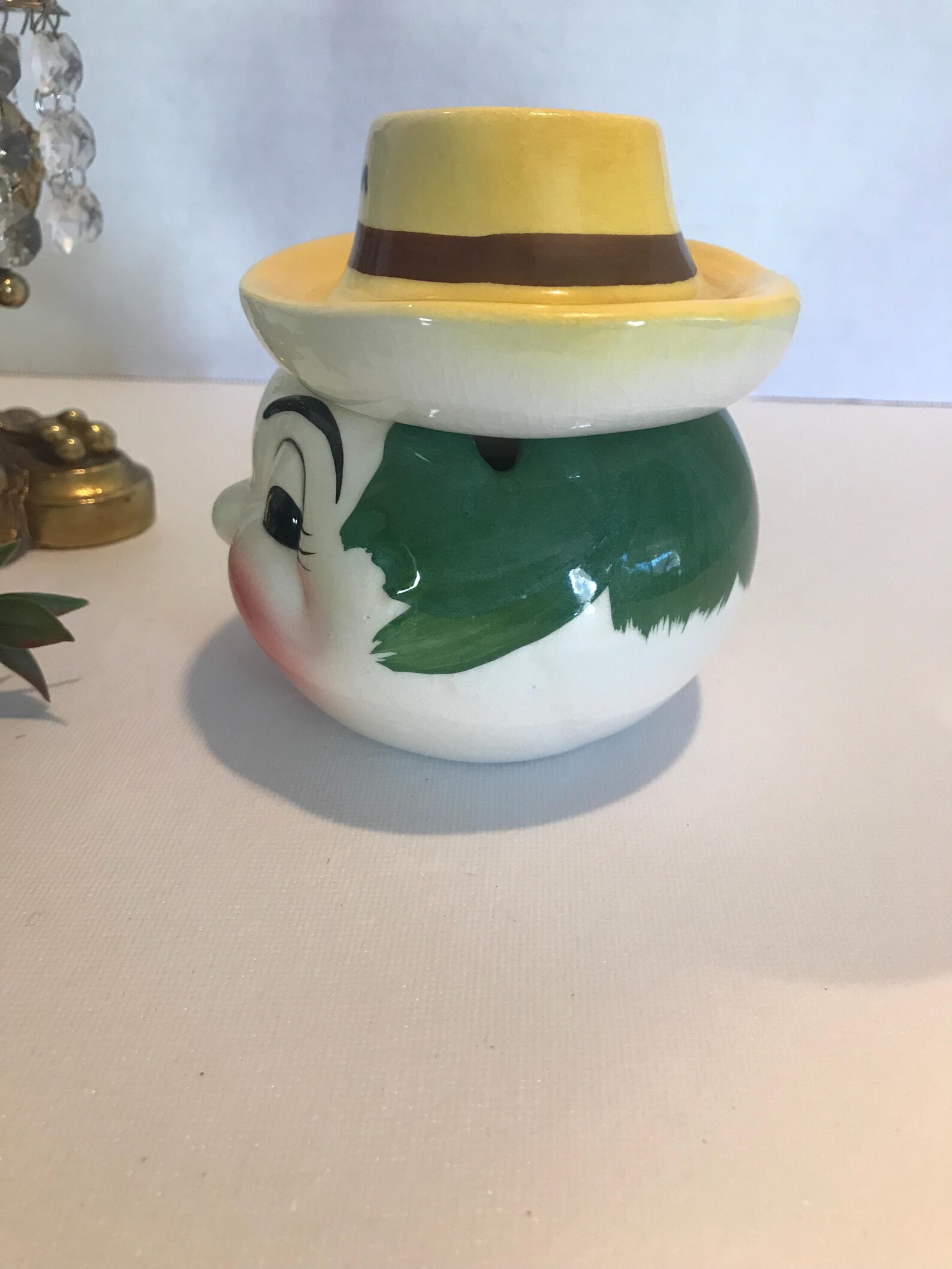 Vintage 1940s Deforest of California Face Ceramic Jam Jar, Vintage ...