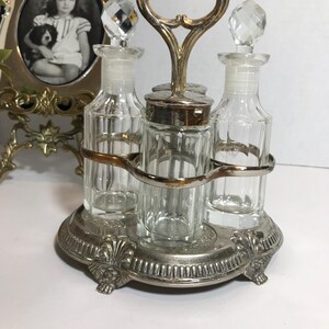 Vintage Silver Plate and Crystal Condiment Set, Vintage Silverplate and ...