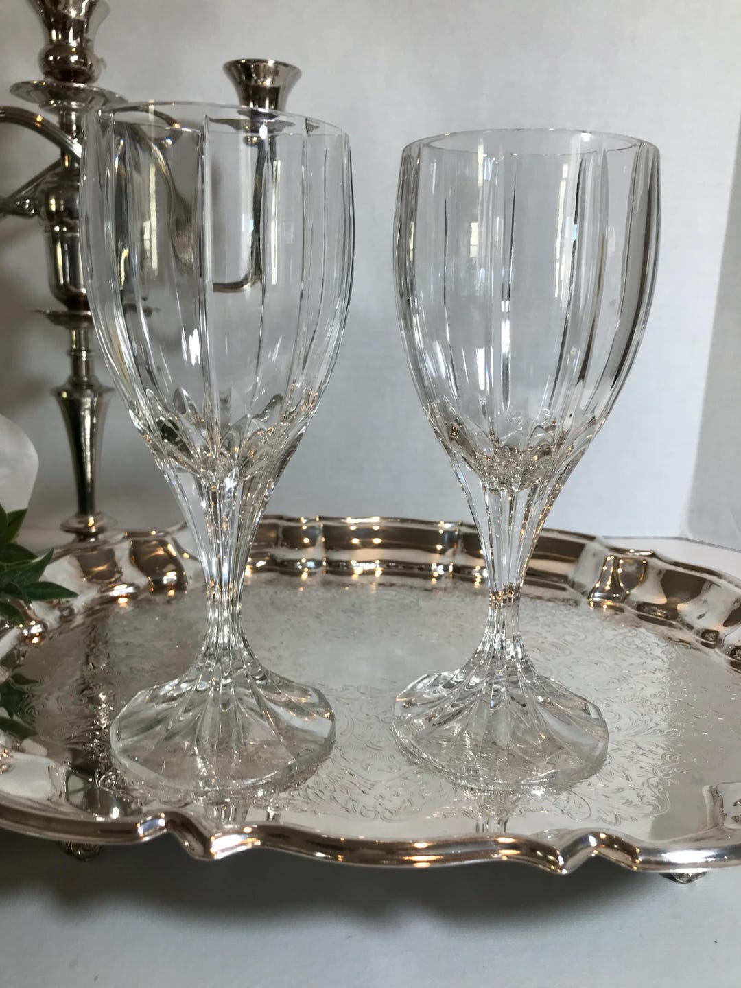 Vintage Cut Crystal Wine Glasses, Vintage Clear Cut Crystal Glassware ...