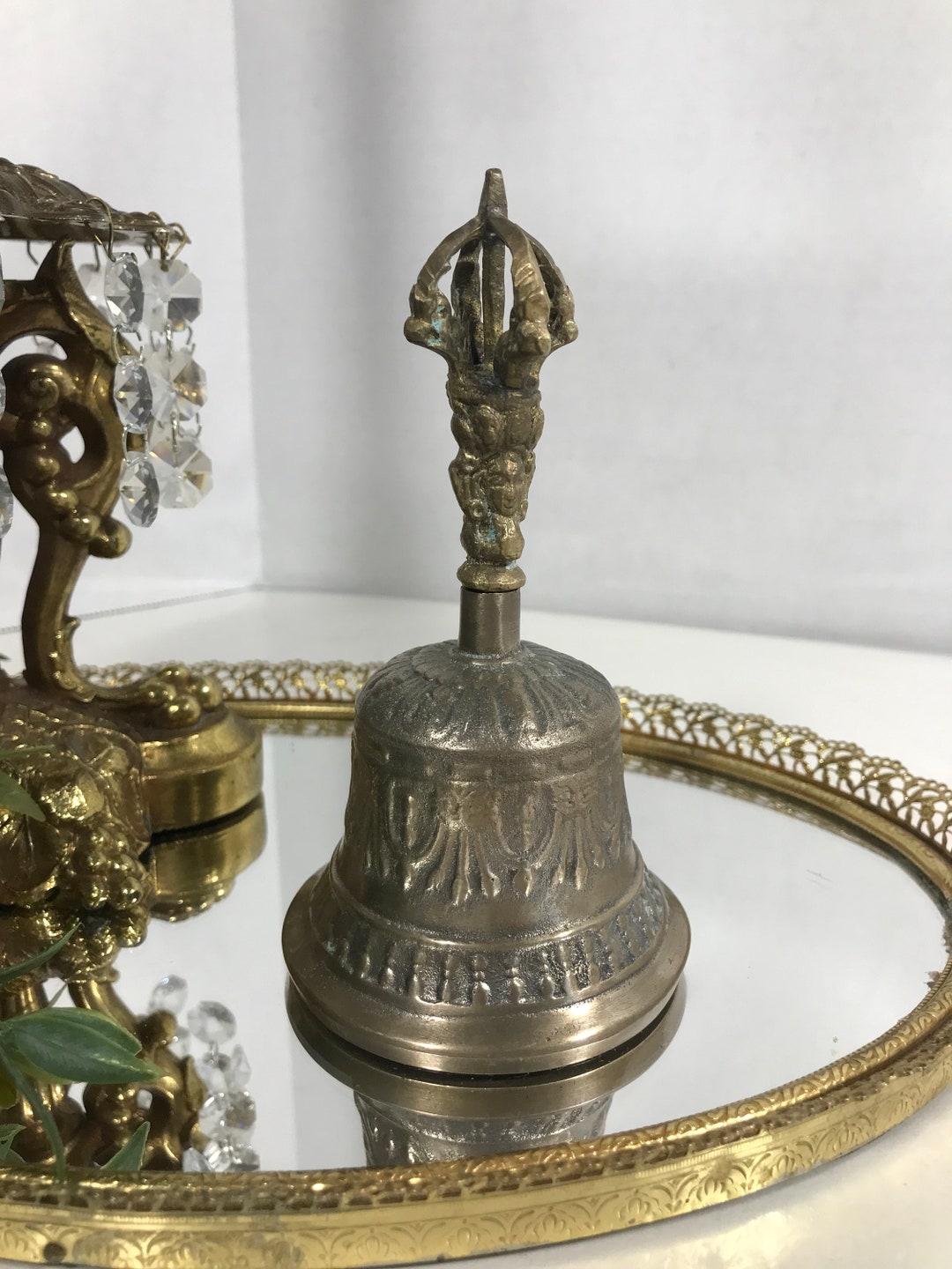 Vintage Brass Textured Bell, Vtg Brass Bell Shelf Sitter, Brass Captain ...