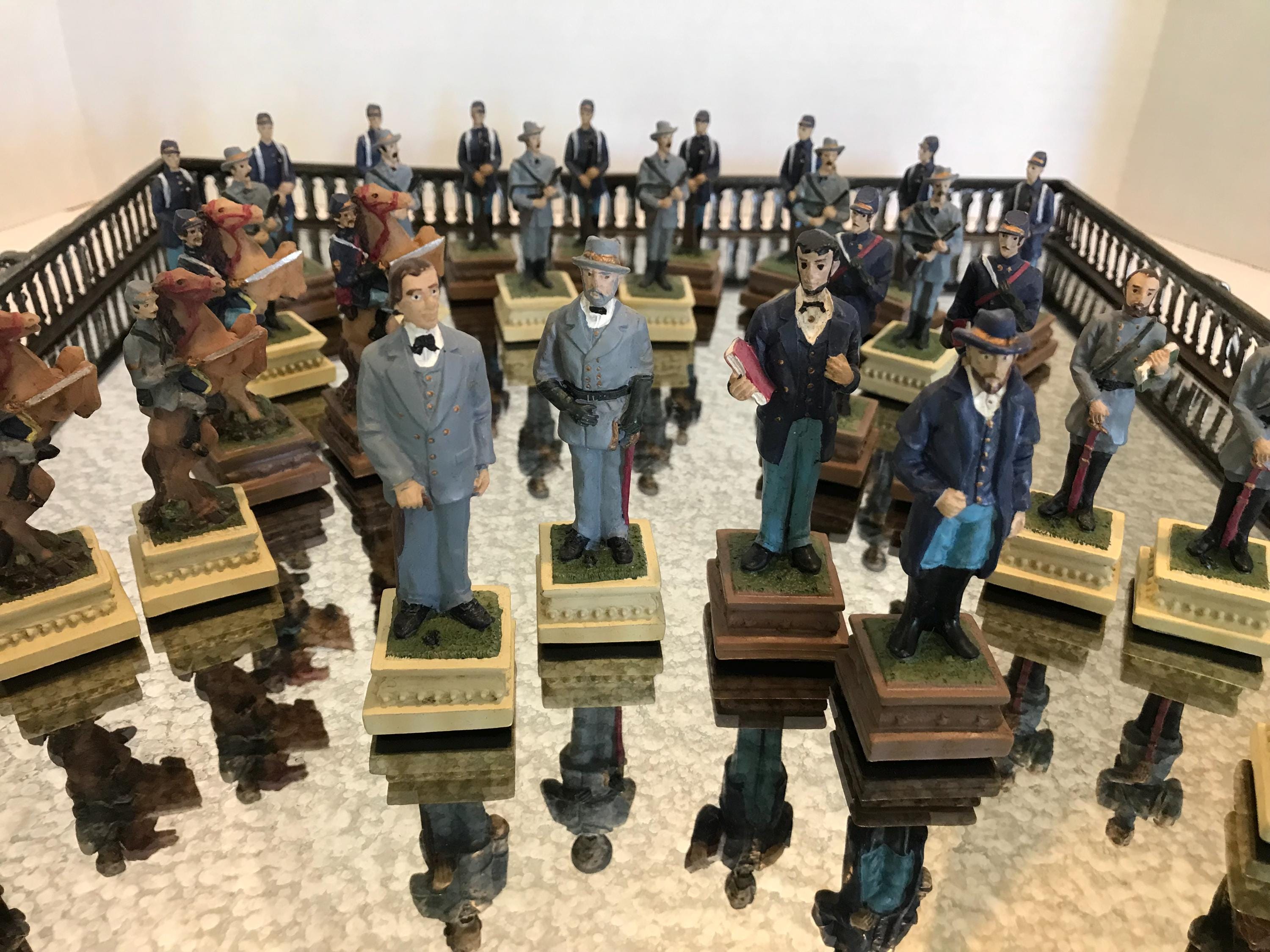 Vintage Civil War Chess Set Pieces, Vintage History Channel Civil War ...