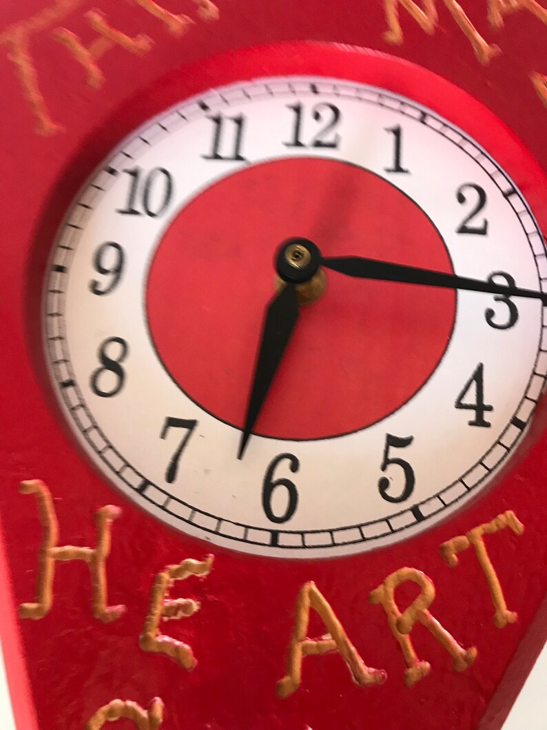 Vintage Handmade Wood Red Heart Clock Wild Thing You Make My - Etsy