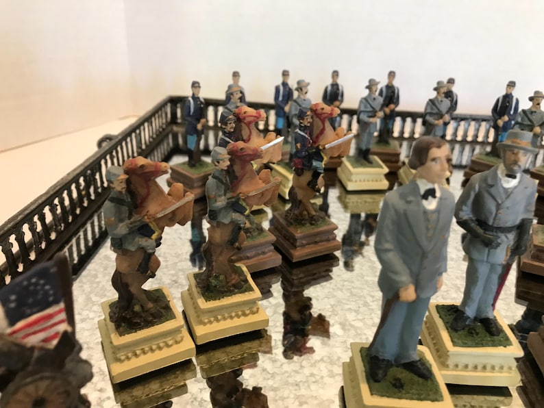 Vintage Civil War Chess Set Pieces, Vintage History Channel Civil War ...