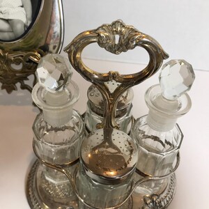 Vintage Silver Plate and Crystal Condiment Set, Vintage Silverplate and ...