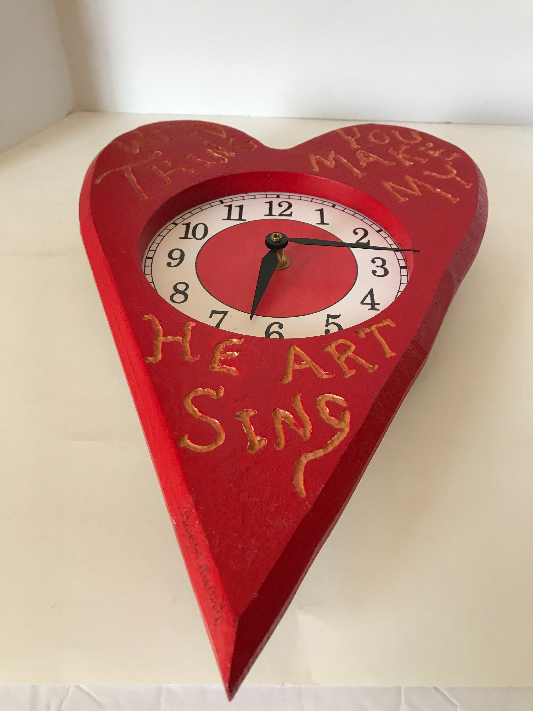 Vintage Handmade Wood Red Heart Clock Wild Thing You Make My - Etsy