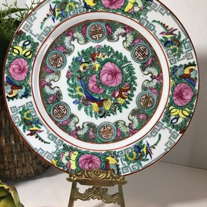 Vintage Japanese Porcelain Ware Hand Painted Plate, Vtg Rose Medallion ...
