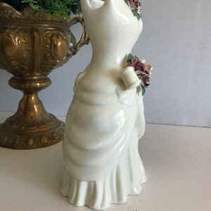 Vintage Ceramic White Dress Vase, White Vase in Shape of Dress With ...