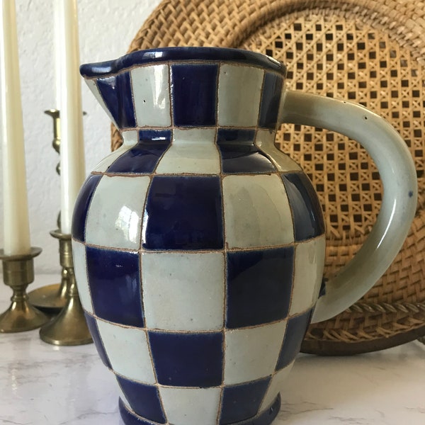 Blue Ceramic Pitcher Etsy