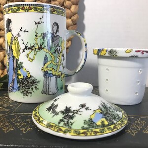 Asian Inspired White Teacup Set, Ceramic Porcelain Tea Cup, Stainer and ...