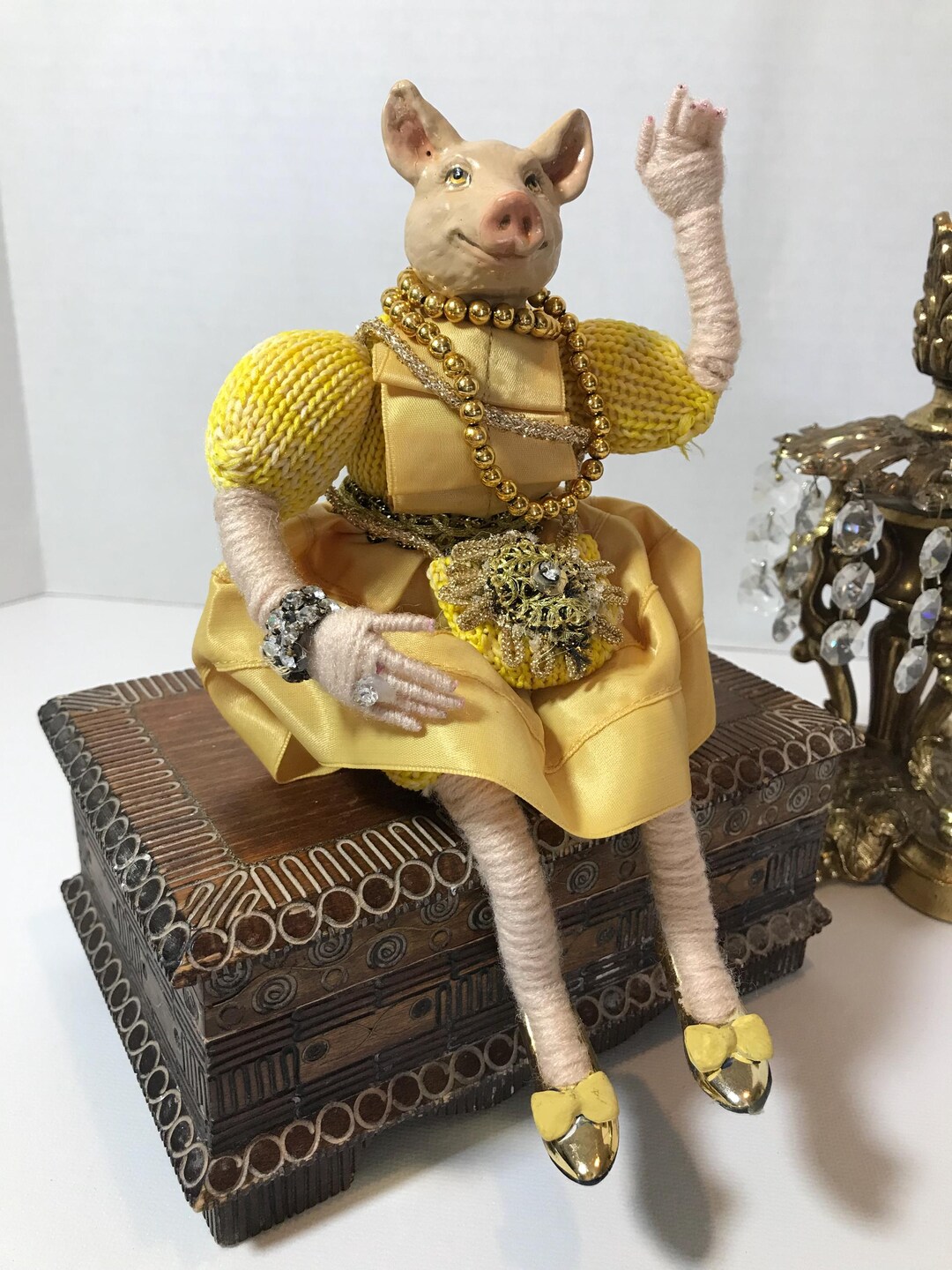 Vintage Fancy Lady Pig Figurine Doll, Vintage Katherine's Collection ...