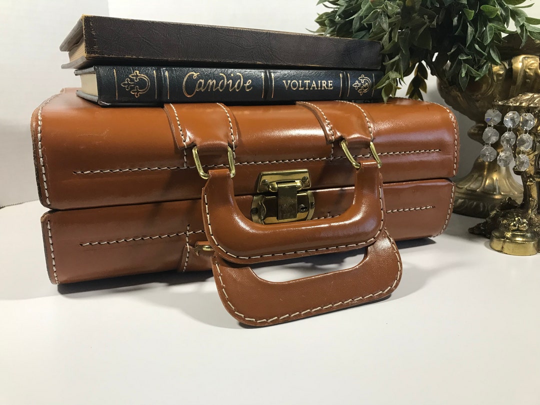 Vintage Leather Salesman Steel Bottom Case Vtg Top Grain - Etsy