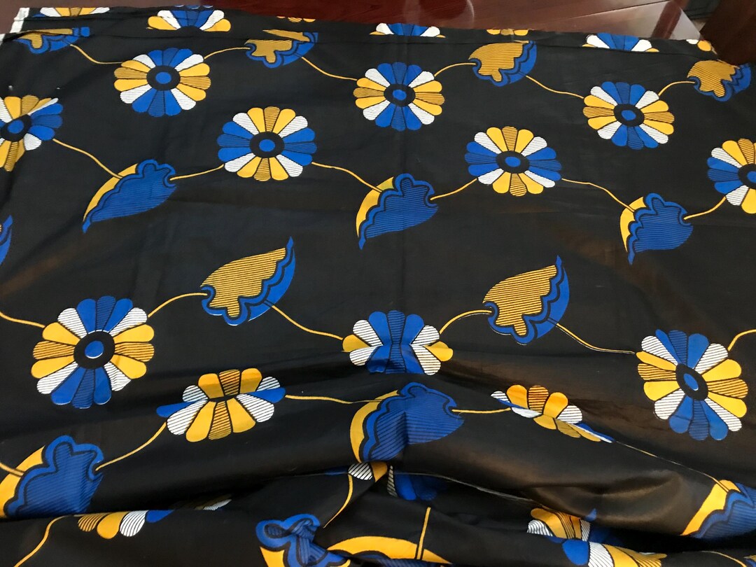 Vintage Vibrant Java Printed Fabric, Vintage Wax Print Cotton Fabric ...