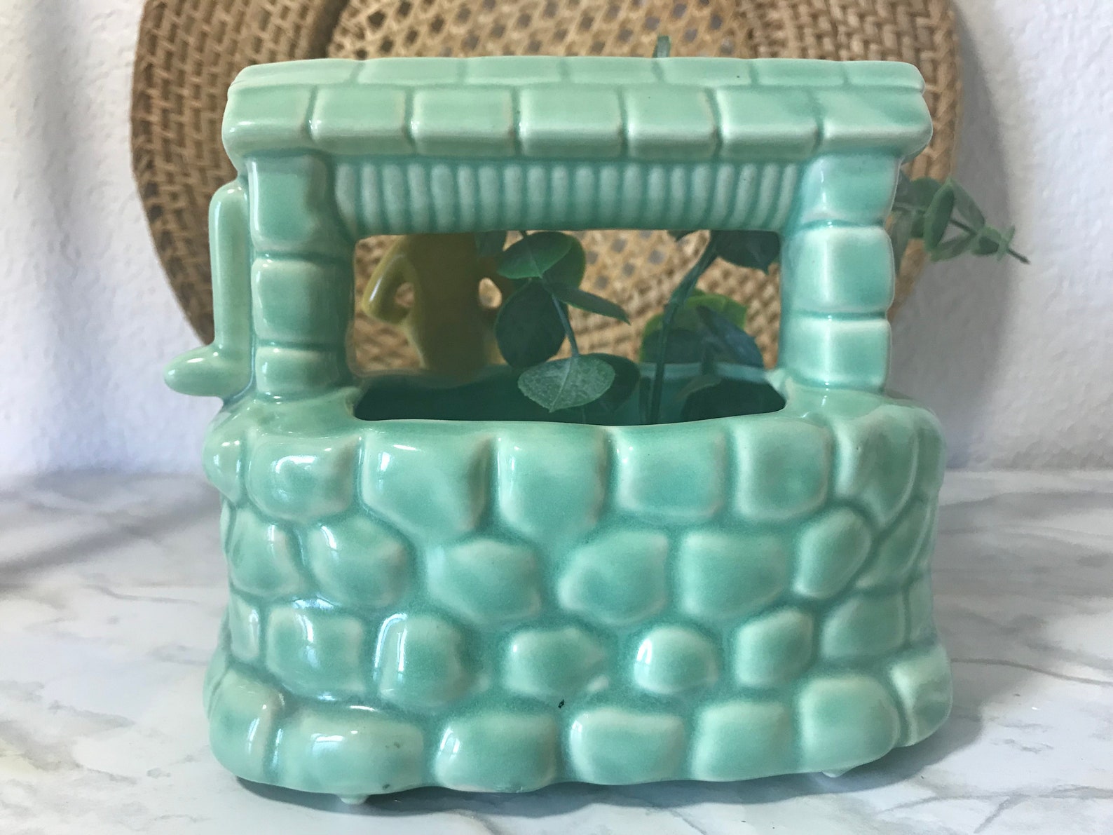 Vintage 1940s Pottery Ceramic Elf Green Wall Planter Vintage - Etsy