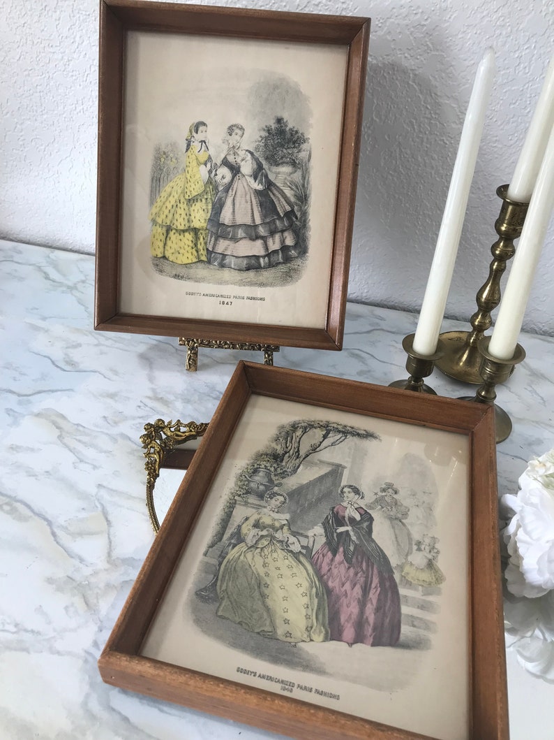 Vintage 60s Victorian Reproduction Wall Art in Original Wood - Etsy