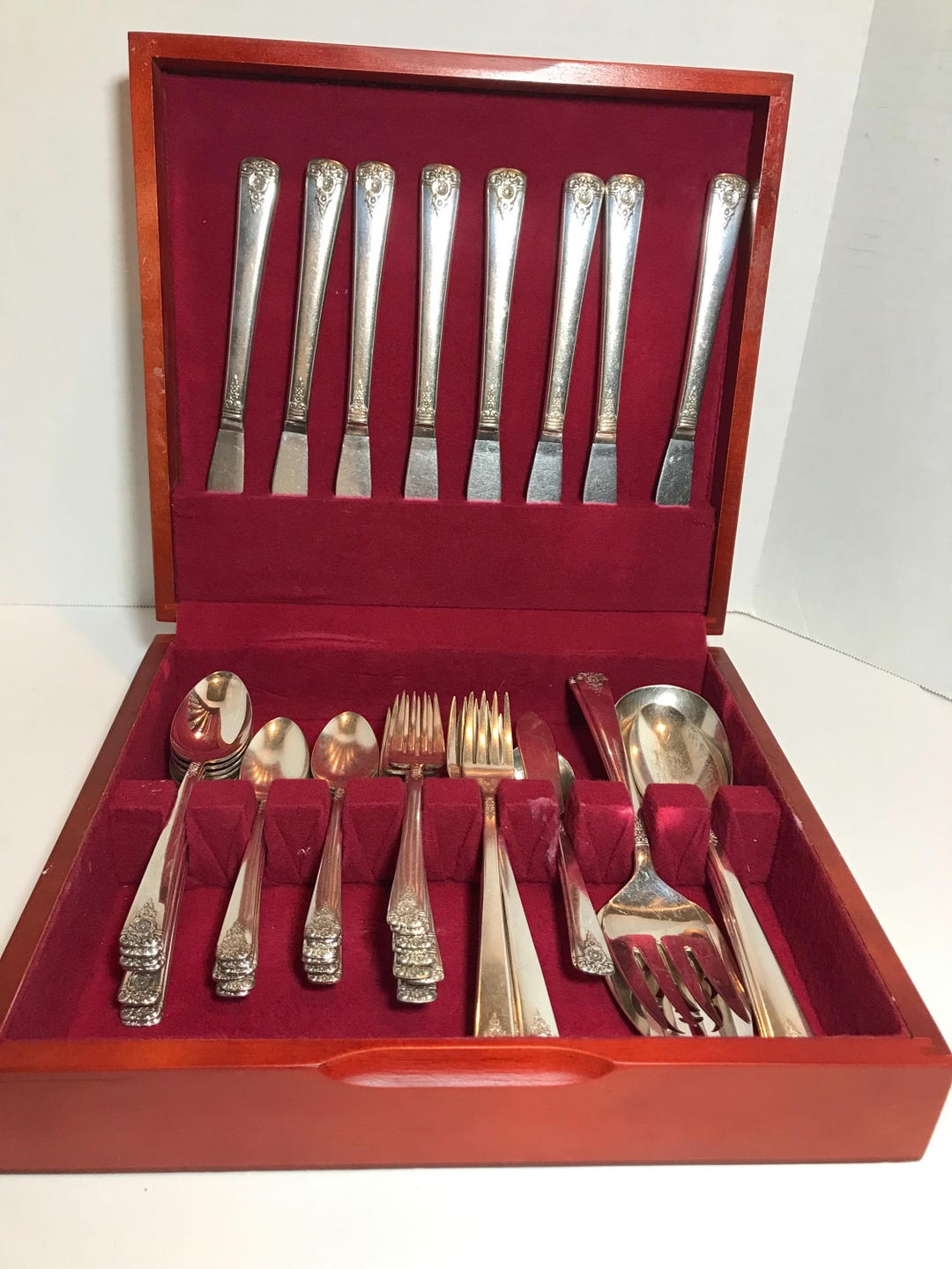 Vintage WM Rogers Silverplate Flatware Set in Original Box, Vtg Rogers ...