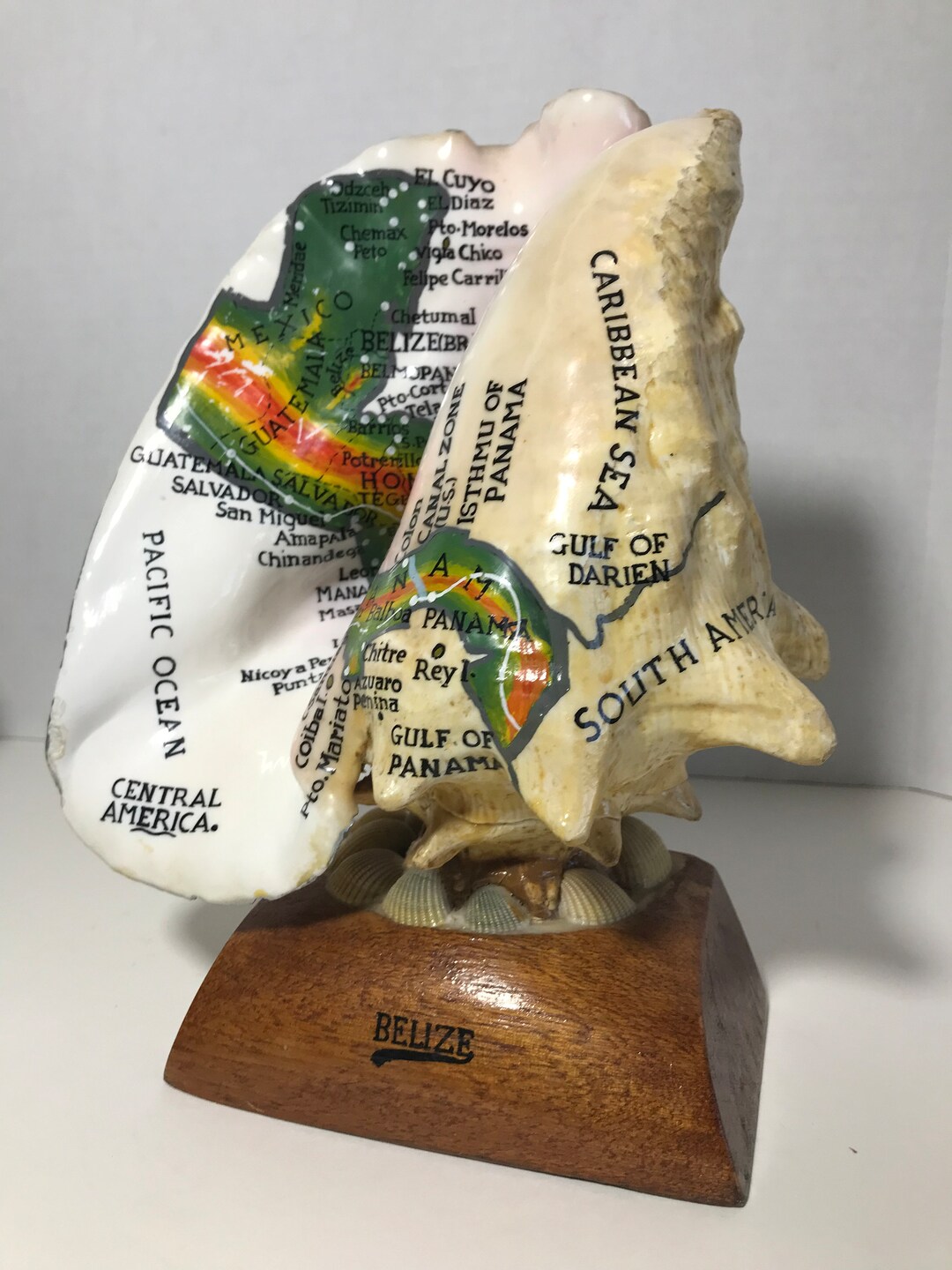 Vintage Large Tourist Conch Shell Statue, Vintage Belize Retro 70s ...