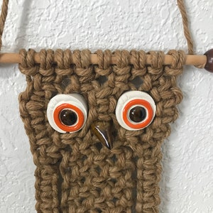 Vintage Macrame Owl, 70s Boho Hippie Handmade Owl Art, 1970s Owl Towel ...