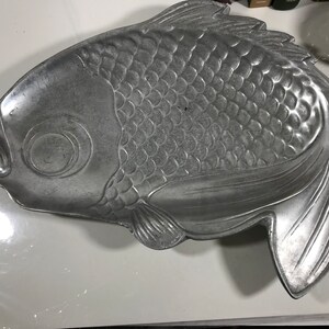Vintage Pewter Fish Platter, Pewter Serving Platter, Decorative Pewter ...