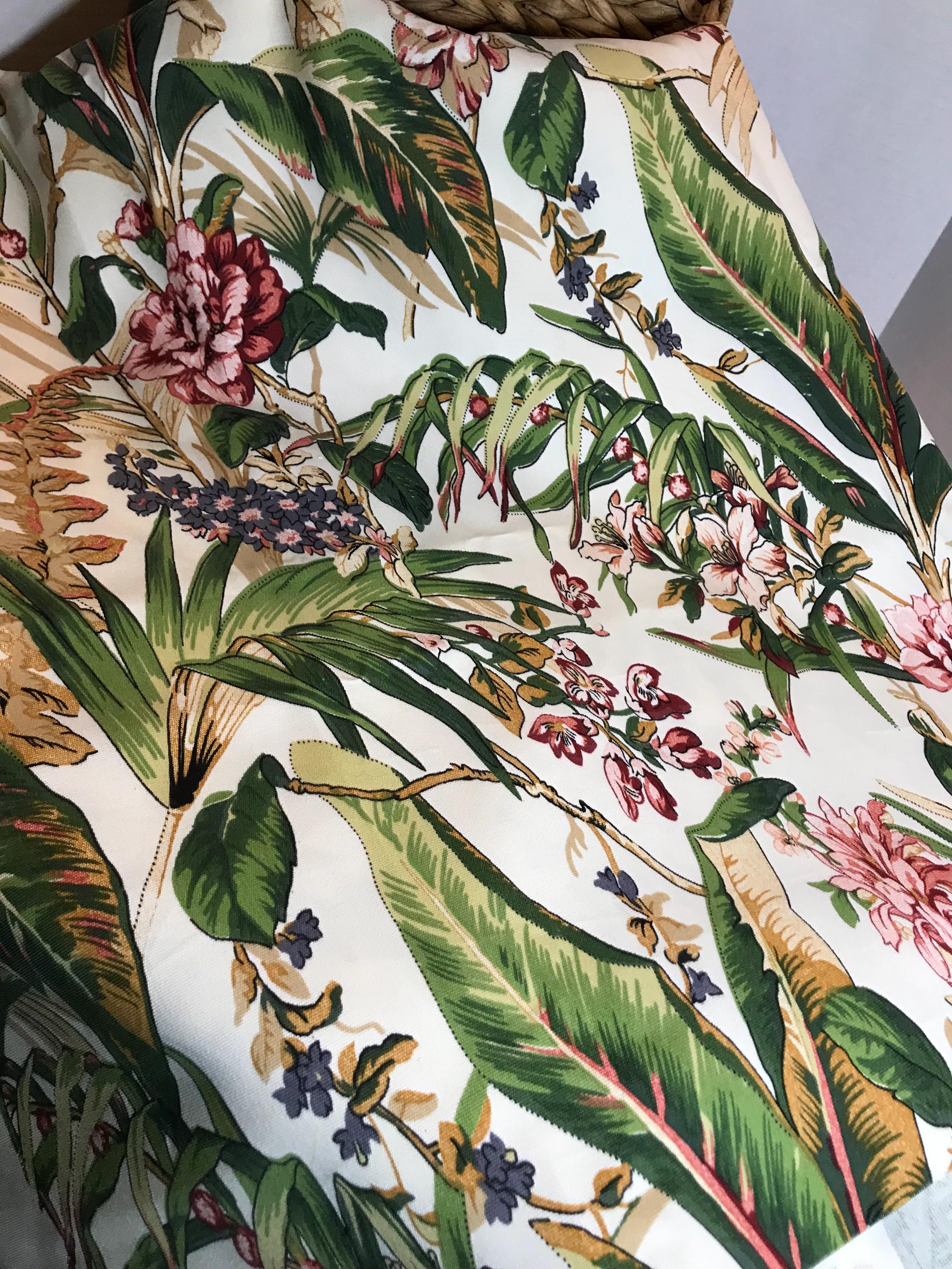 Vintage 1980s John Wolf Botanical Print Fabric, John Wolf Upholstery ...