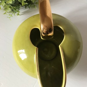 Vintage Mod Teapot, Hand Painted Teapot Pitcher, Vintage Chartruese ...