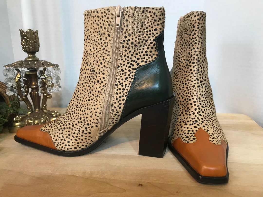 Jeffrey Campbell Leopard Color Blocked Boots, Jeffrey Campbell Genuine ...
