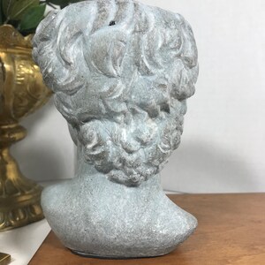 Vintage Ceramic Statue Planter, Vintage Cement Bust Planter, Vintage ...