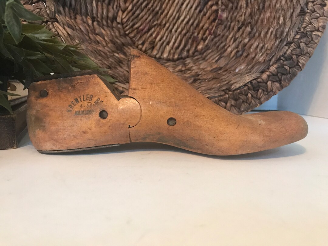 Vintage Wooden Shoe Form, Old Wood Shoe Display, Antique Wooden Shoe ...
