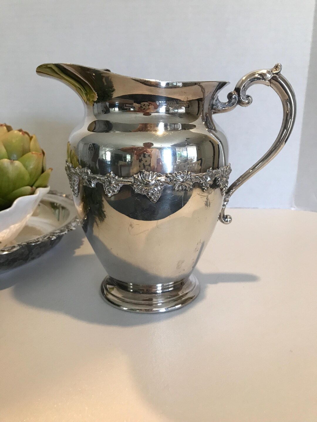 Vintage WM Rogers Silver Old English Reproduction Water Pitcher ...
