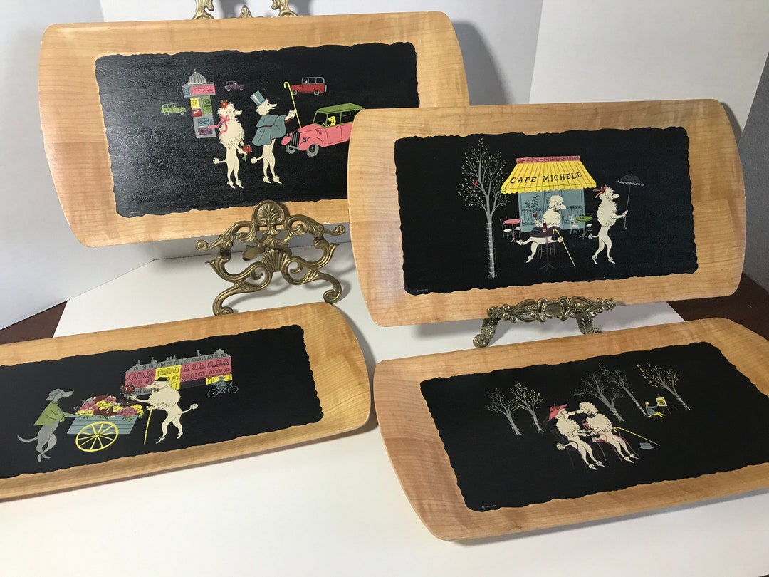 Vintage Kentley 1950s Fifi and Pepe Tray Collection, Vintage 50s Kitsch ...