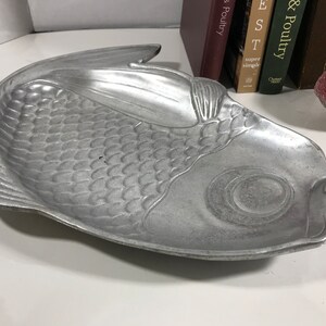 Vintage Pewter Fish Platter, Pewter Serving Platter, Decorative Pewter ...