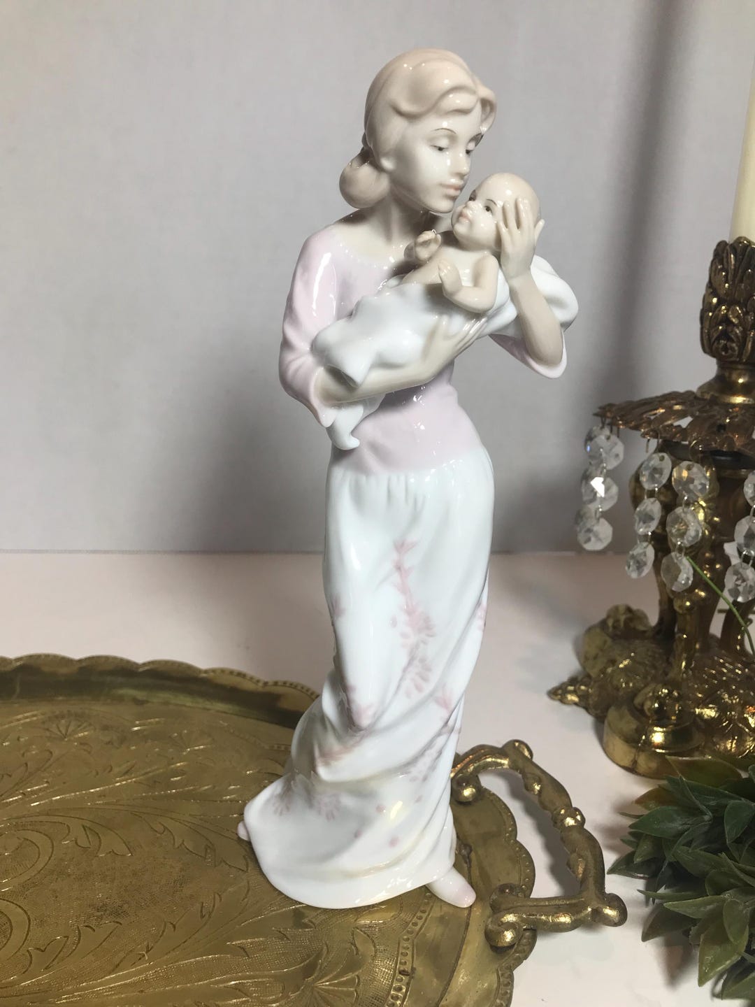 Vintage Mother and Child Porcelain Sculpture, Vtg Elegant Mother ...