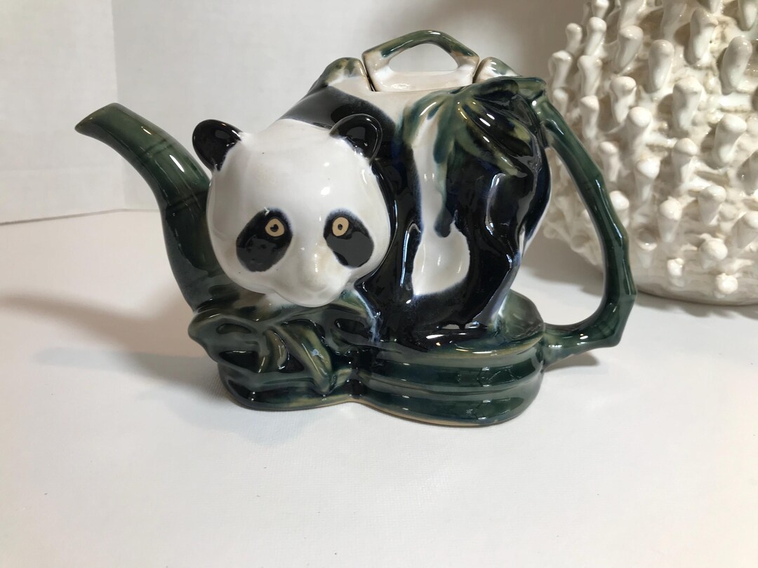 Vintage Ceramic Figural Teapot, Vintage Ceramic Black and White Panda ...