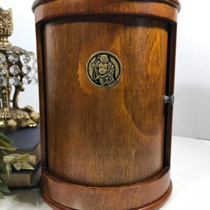 Vintage Rum Wood Box, Wood Pyrat Rum Round Wooden Case, Pyrat Rum ...